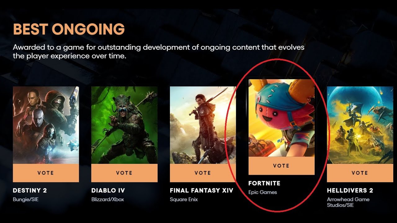 You can vote for Fortnite for Game Awards 2024!! [Full guide] - YouTube