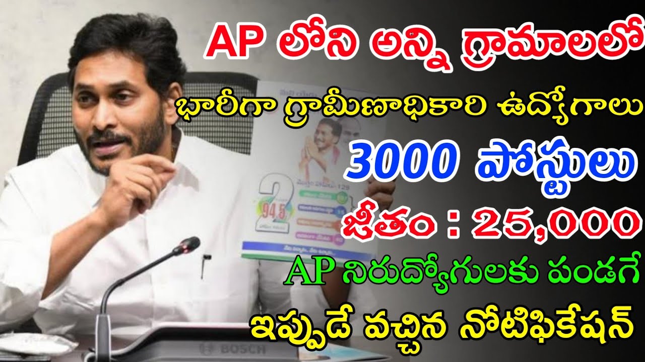 AP లో భారీగా గ్రామీణాధికారి ఉద్యోగాలు | Latest AP Govt Jobs ...