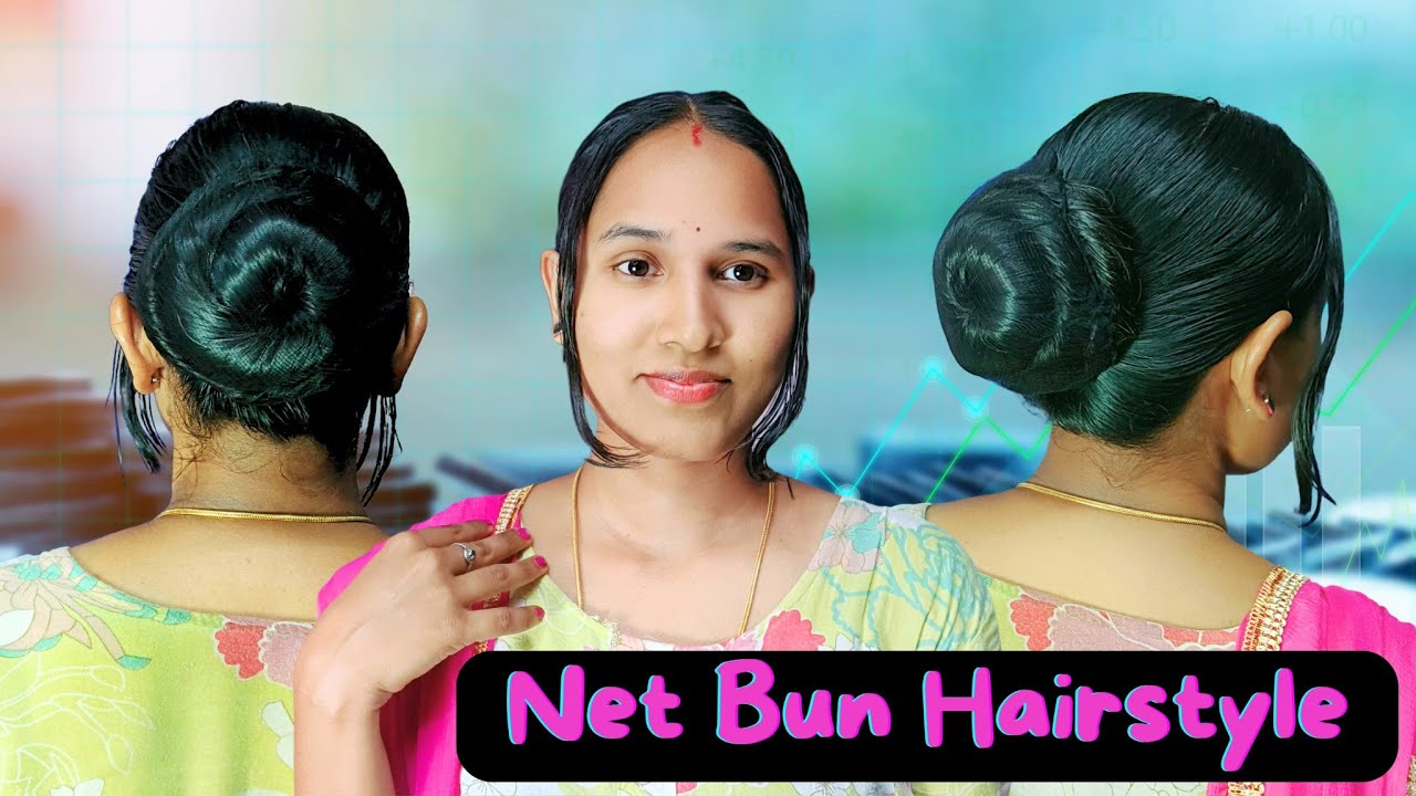 Net Bun Hairstyle For Longhair to Medium Hairs Part 3: Easy Updo ...