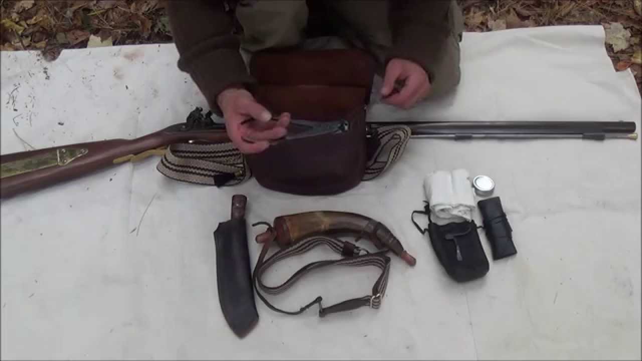 Flintlocks Powderhorns and Shot Pouches - YouTube