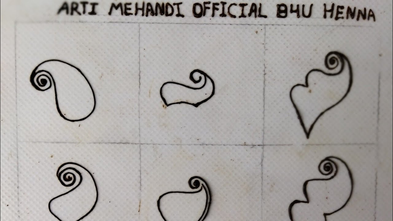9 henna outline shape for beginners/ basic outline / important henna ...