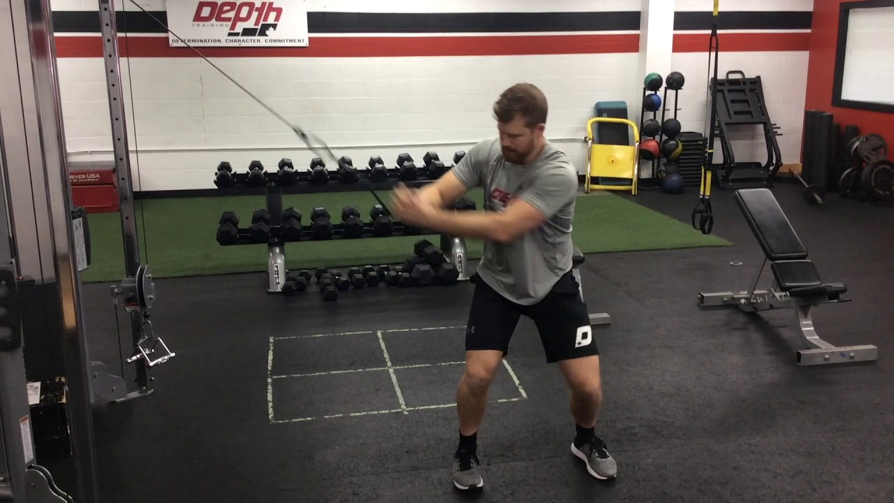 Cable High to Low Standing Chop - YouTube
