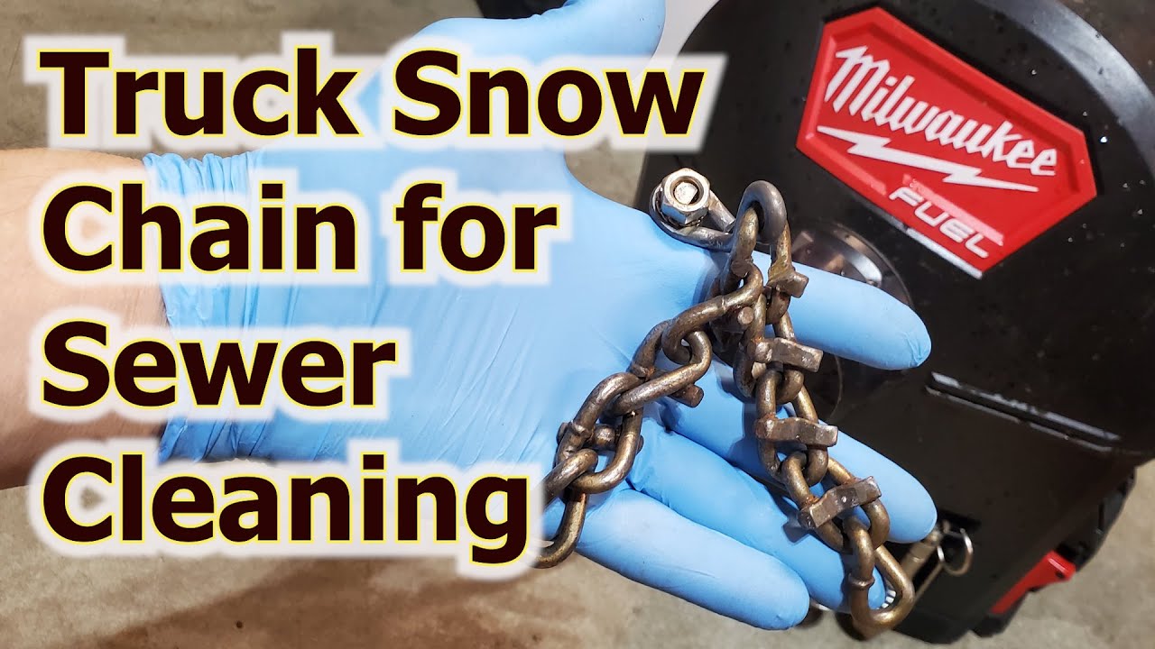 Cleaning Sewer Pipe with Truck Snow Chain. Drain Cleaning - YouTube