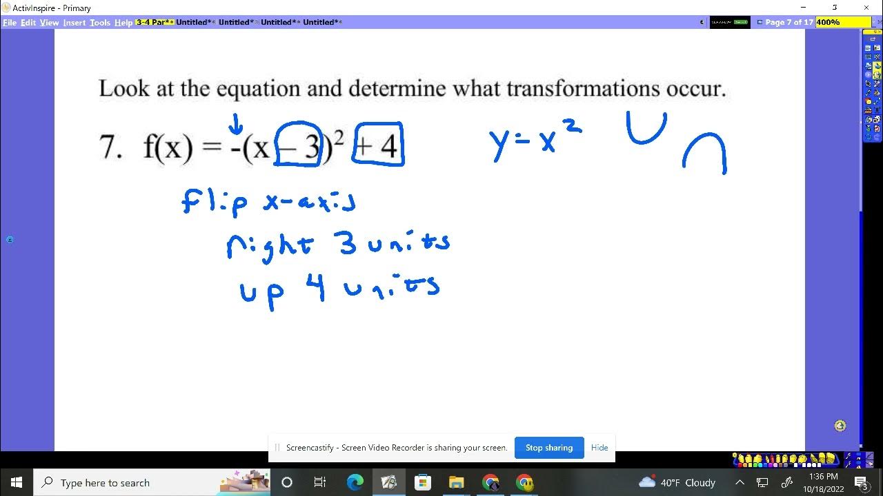 Algebra 2 3-4 #7-8 - YouTube