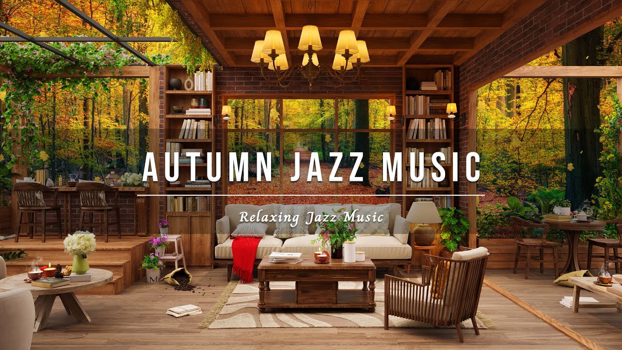 Autumn Warm Jazz Music in Cozy Coffee Shop Ambience 🍂 Smooth Piano Jazz ...