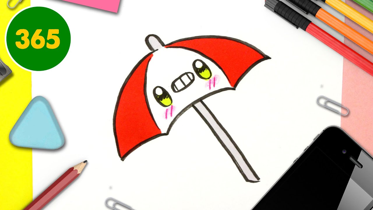 HOW TO DRAW A CUTE PARASOL KAWAII - YouTube