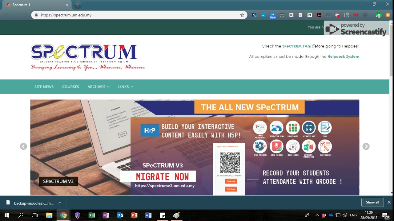 #UMTeaching&Learning - Backup and restore SPeCTRUM v3 - YouTube
