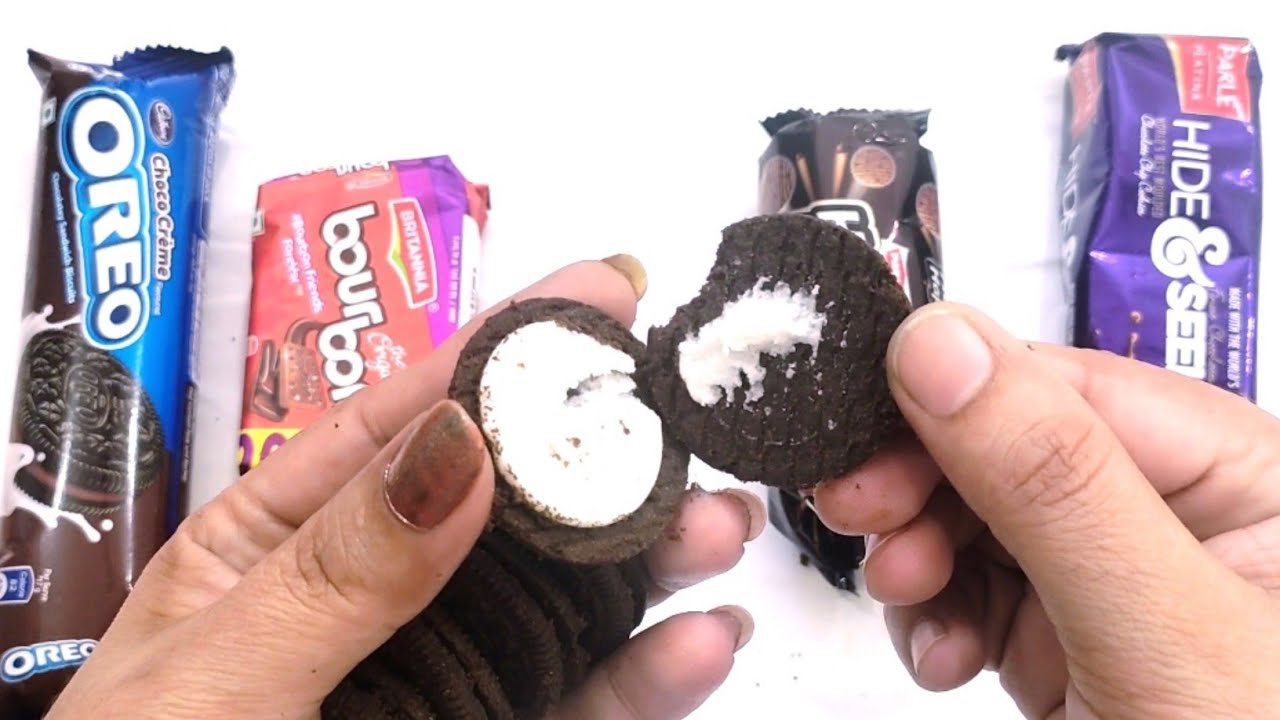 Britannia Fab Bourbon biscuit, Parle Hide and Seek, Cadbury Oreo choco ...