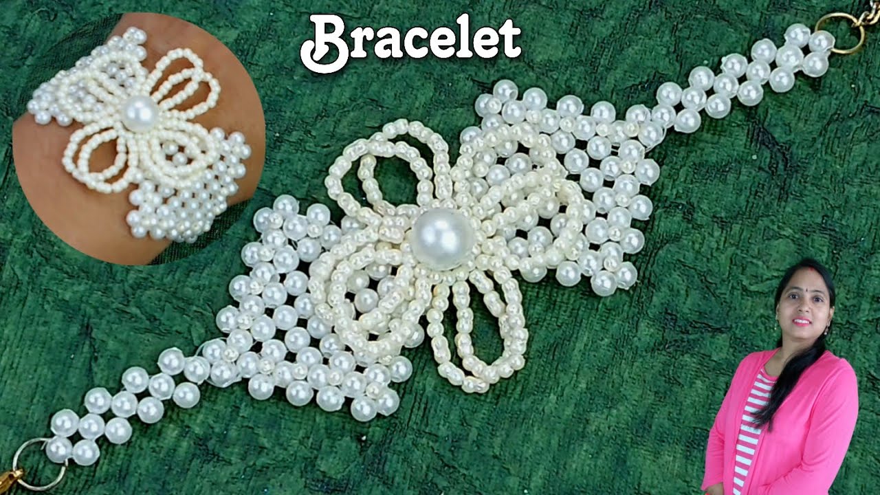 EASY PEARL BRACELET DESIGN /IDEAS FOR JEWELERY /DIY WhitePearl Jewelry ...