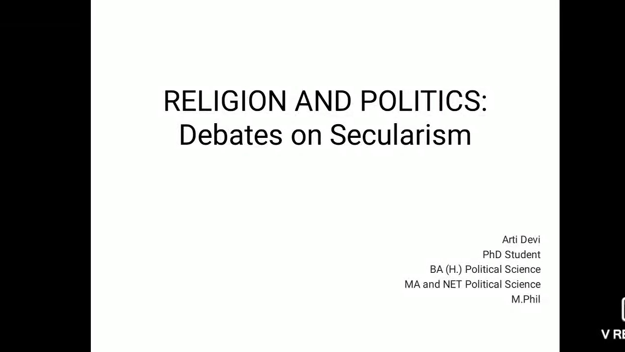 Religion and Politics: Debates on Secularism Part I - YouTube