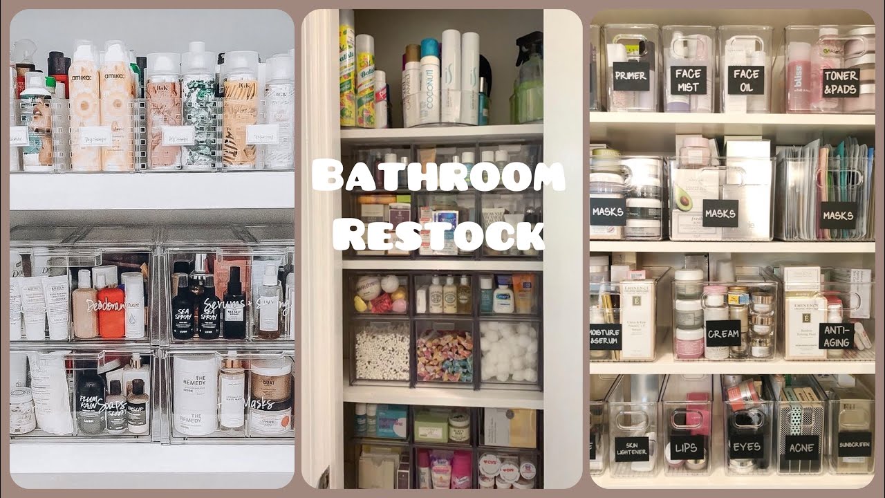 33 minutes of Random Restocking | bathroom restock and organizing Asmr ...