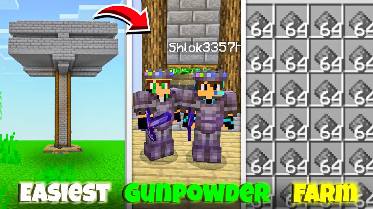 I Build a Easiest Gunpowder Farm In Minecraft PE 1.21🔥 || SUMIT SMP🥰🔥 ...