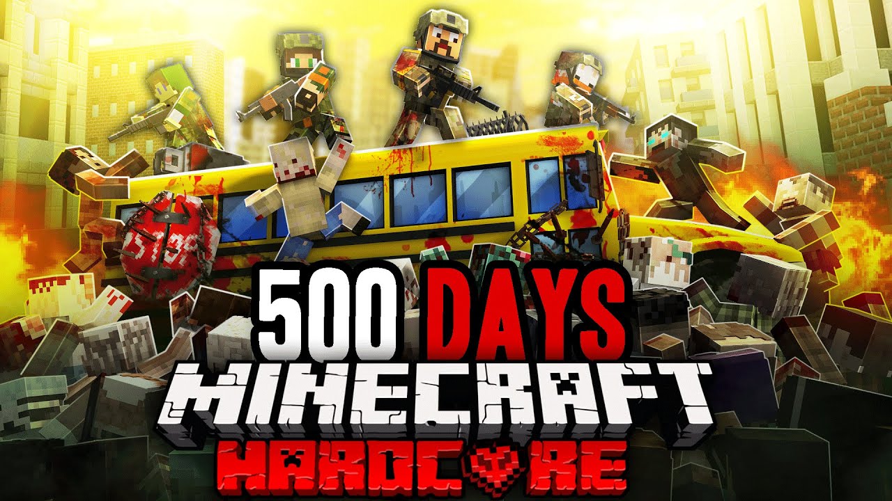 I Survived 500 Days at WAR in Zombie Minecraft... (6 Hours) - YouTube
