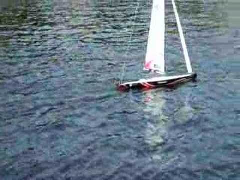 Alinghi SUI-100 vs IOM Widget and IOM Topiko, 1-8 knots - YouTube