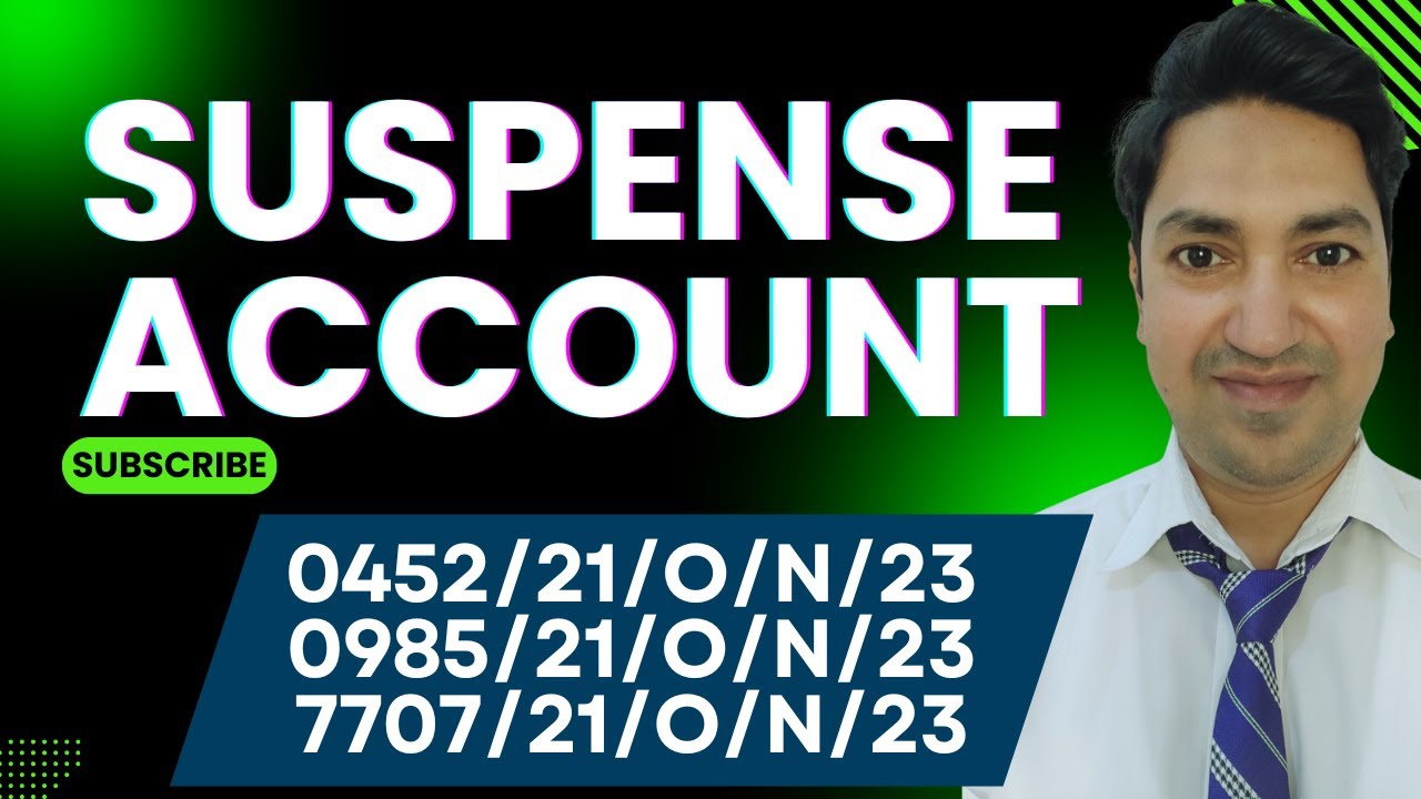 How to Answer Suspense Account in Exam? - YouTube