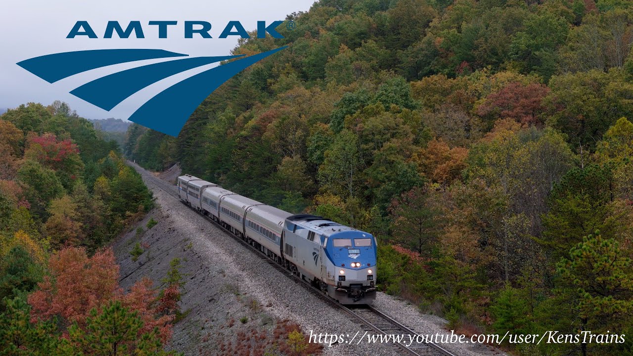 Amtrak Train 51 westbound Cardinal, near Augusta Springs, VA - YouTube