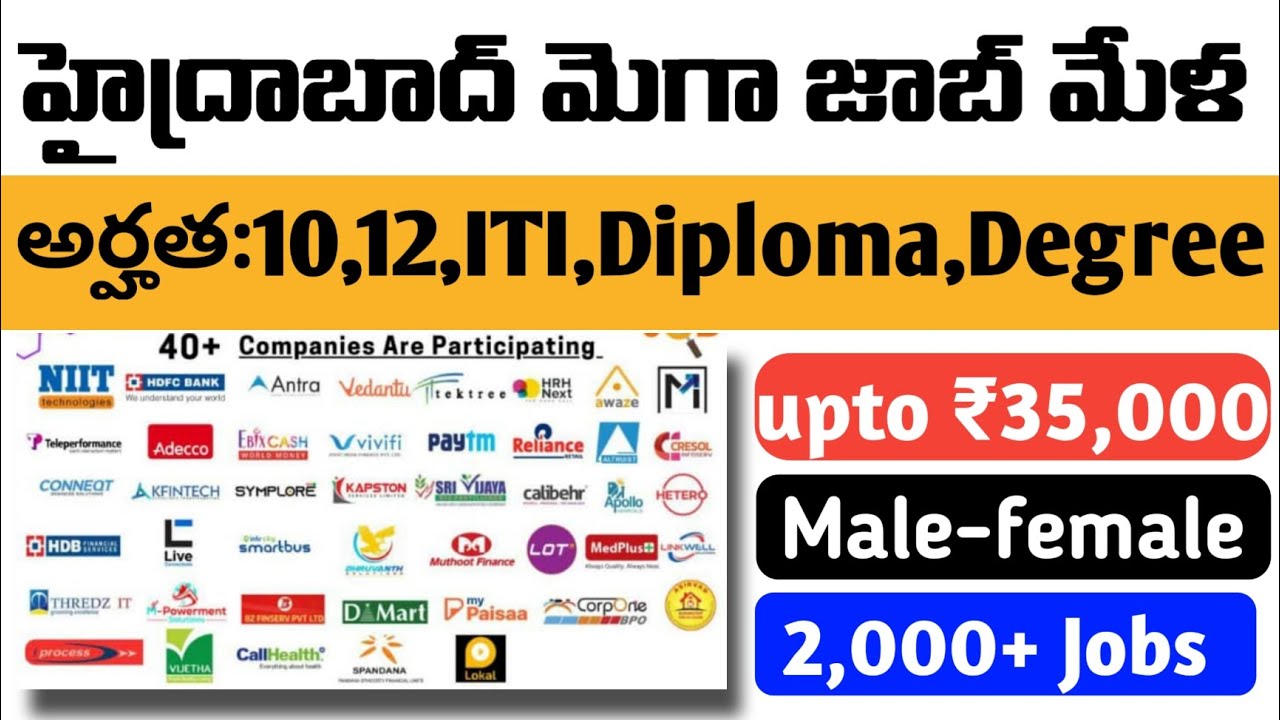 Hydrabad Urgent Job Recruitment 2024 || Hyd Mega Job Drive || Hyd ...