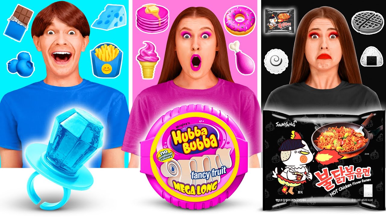 Food of The Same Colors Challenge | Funny Moments by Happy Funny - YouTube