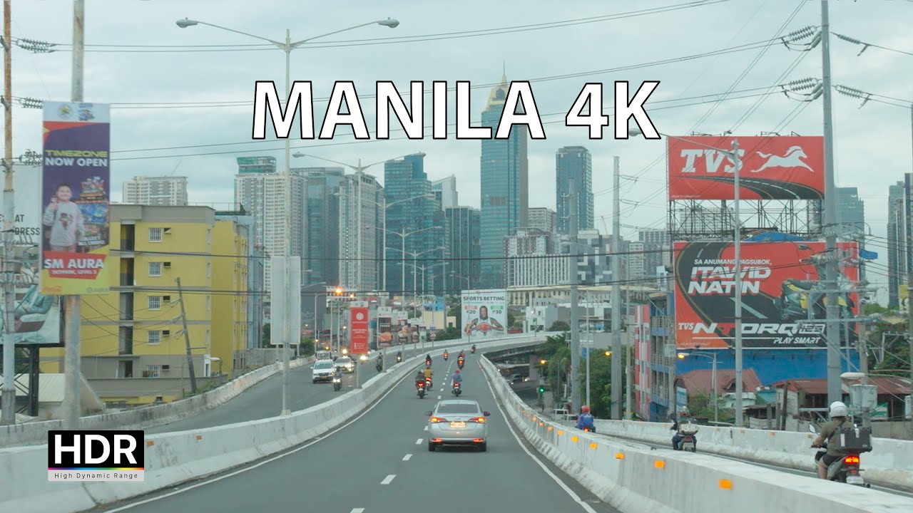Manila 4K HDR - Skyscraper City - Driving Downtown - YouTube