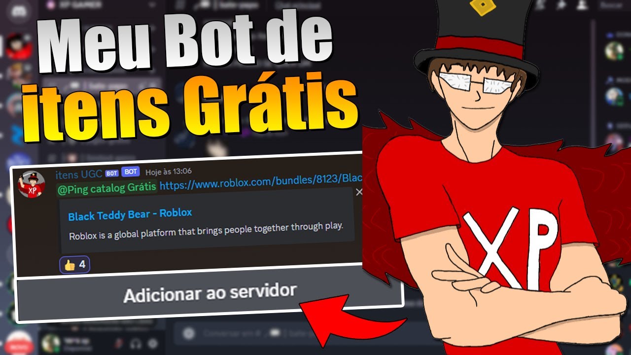 Meu Bot de itens Grátis do Roblox ( Bot do Discord ) - YouTube