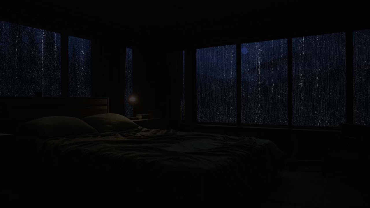 Peaceful Rain and Thunderstorm for Relaxation | Dark Room Atmosphere ...