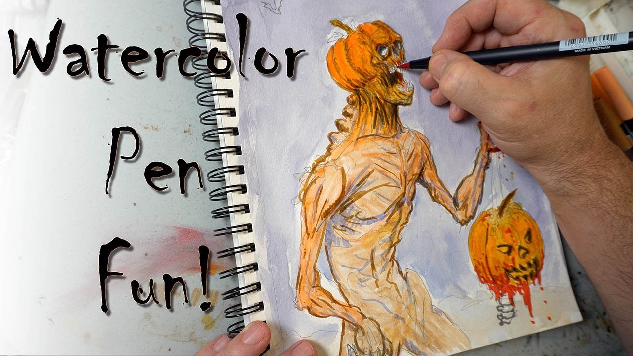 Night Works Art Explorations with graphite drawing and watercolor pen ...