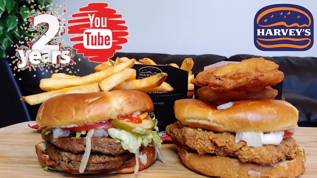 2 YEARS ON YOUTUBE!🥳 HARVEYS FAST FOOD DOUBLE BURGER, CRISPY CHICKEN ...