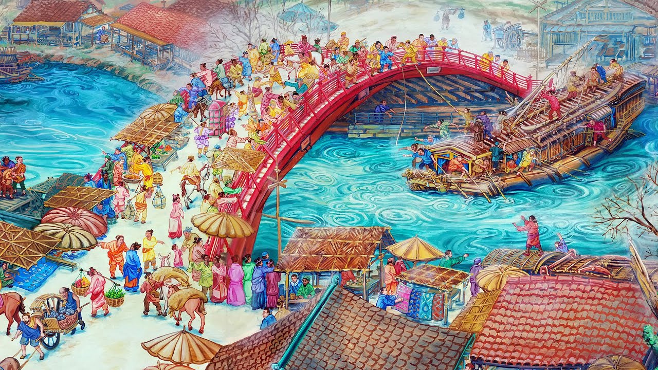 Along the River During the Qingming Festival: Color Mural Timelapse ...