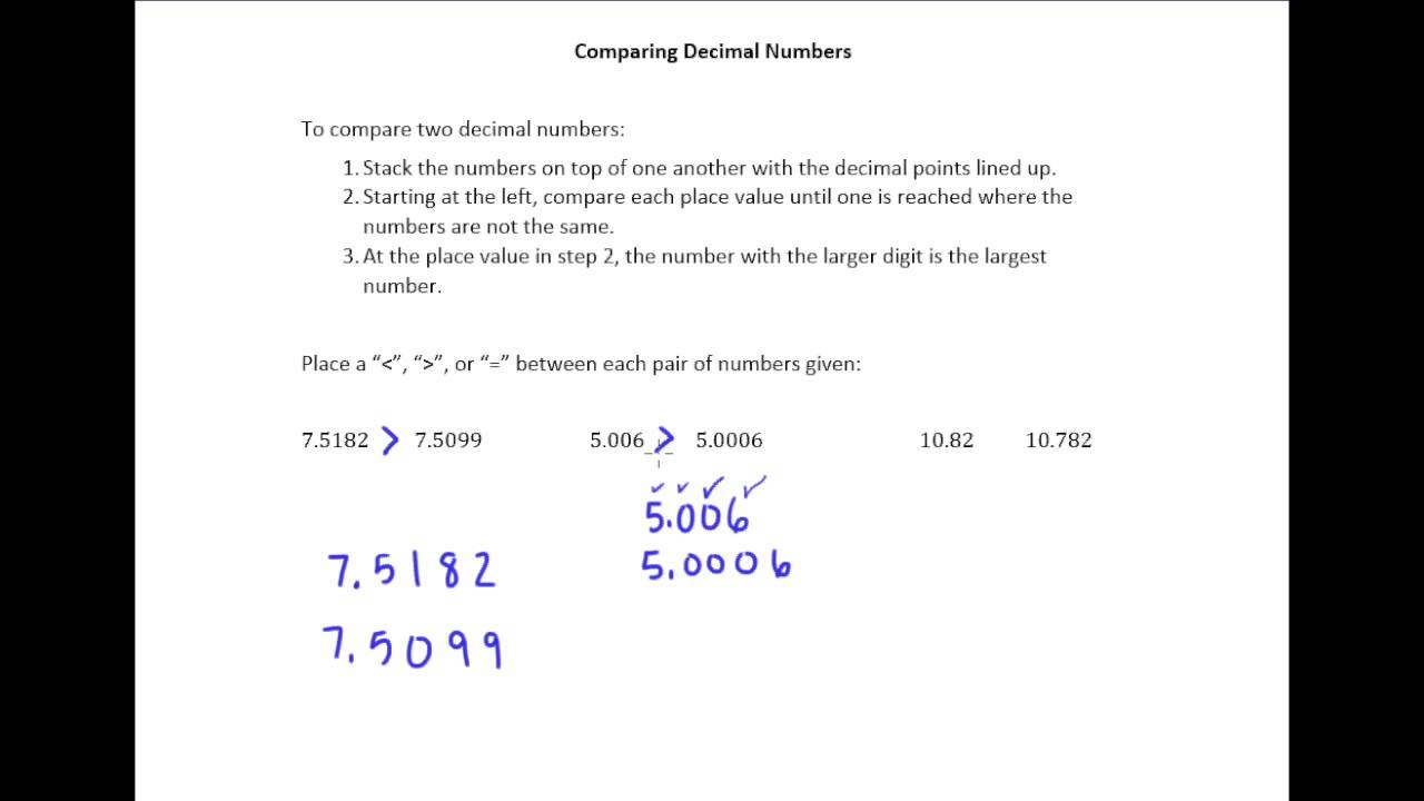 4 1f Comparing Decimal Numbers YouTube 4-1f-comparing-decimal-numbers-youtube