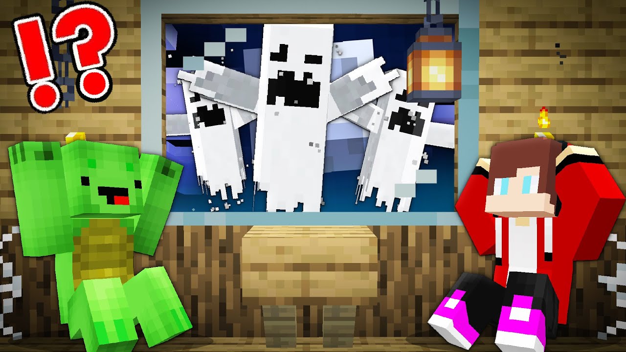 Minecraft but Every Night is Attacked by Ghosts Challenge - Maizen JJ ...