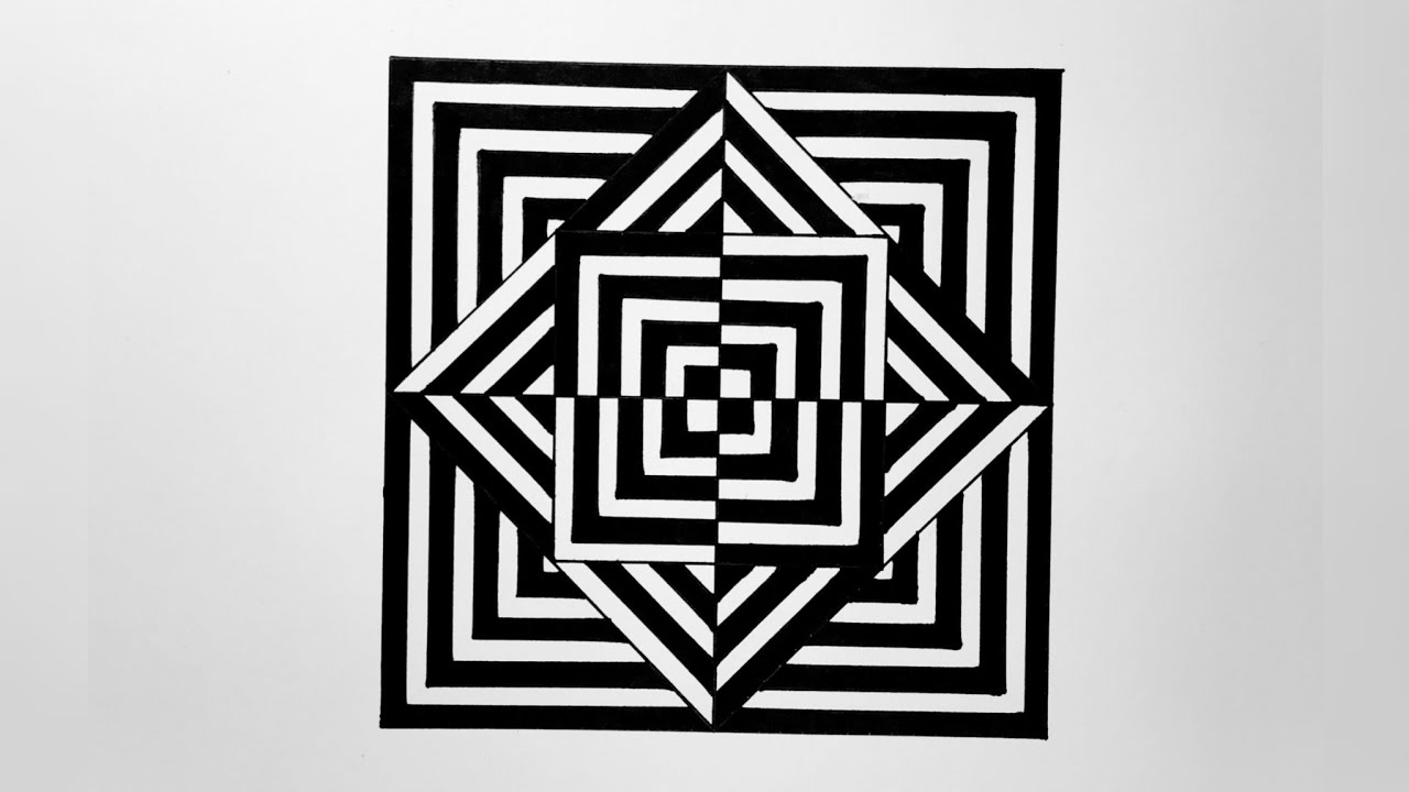 Geometric Square Illusion Pattern || Optical Illusion Tutorial ...