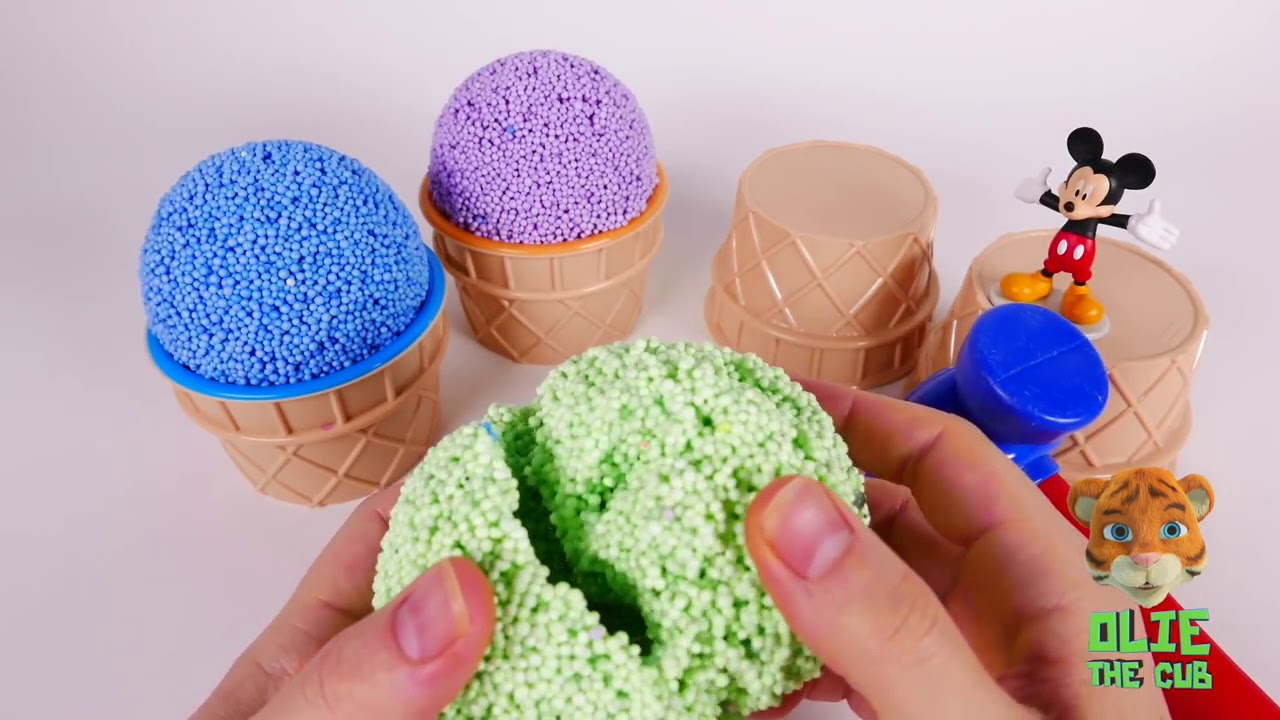 Learn Colors with Play Foam Surprise Toys and Olie The Cub - YouTube