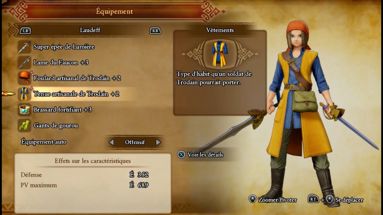 Dragon Quest XI La tenue artisanal de Trodain - YouTube