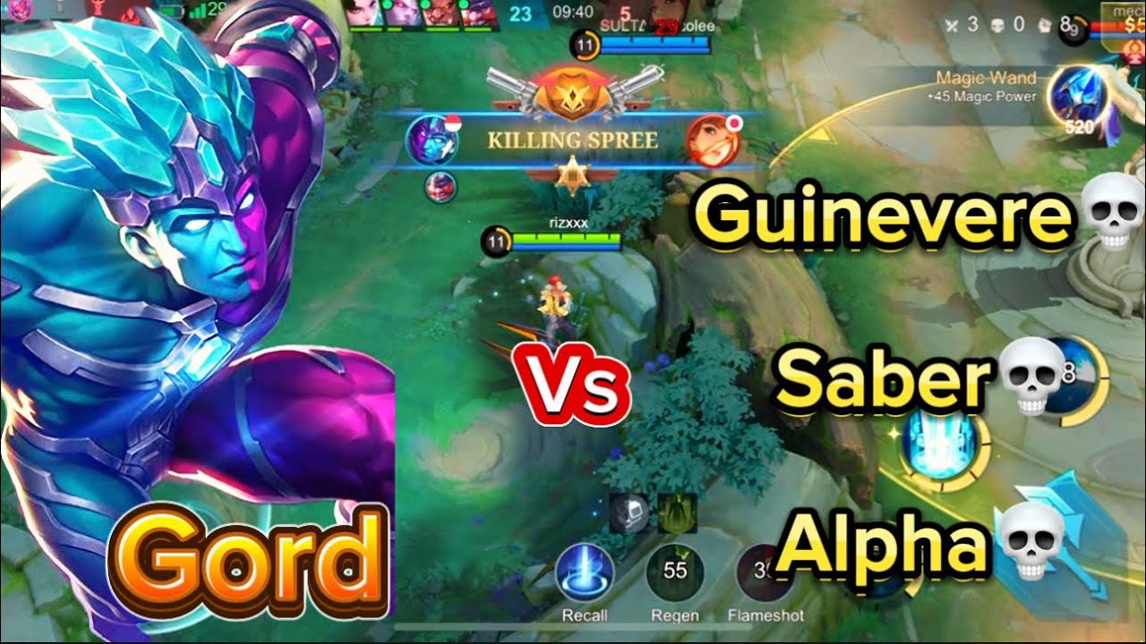 MOBILE LEGENDS | Gord 🆚 Guinevere, Saber, Alpha …. On area - YouTube