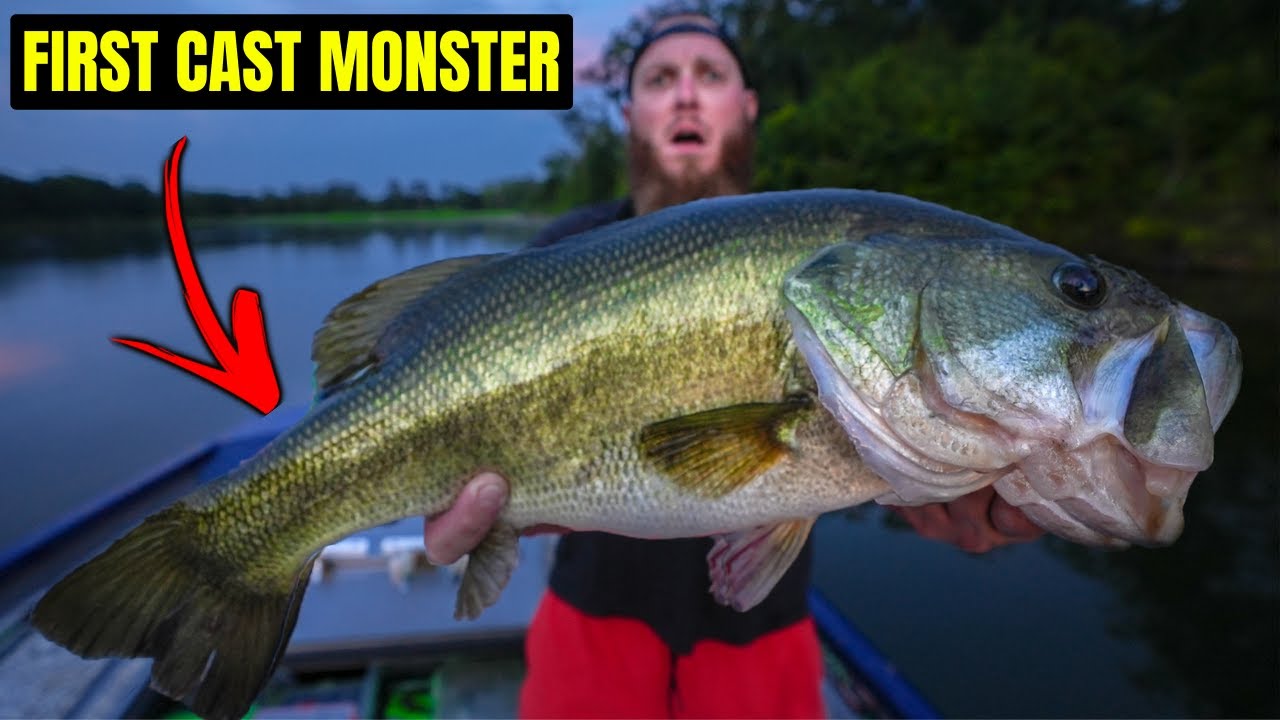 CAN'T BELIEVE I Caught a MONSTER BASS on the FIRST CAST!!! - YouTube