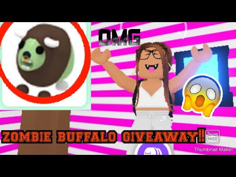 Adopt me zombie buffalo giveaway! - YouTube