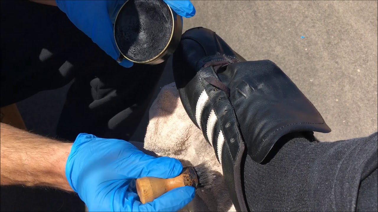 The time machine shoe shine for Adidas sneakers - YouTube