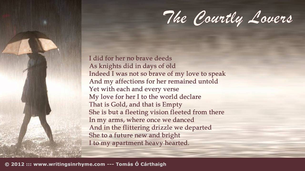 The Courtly Lovers - A love poem (Lady of the Sweetest Smile Series ...