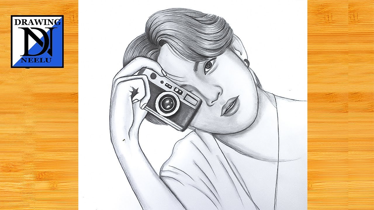 How to draw stylish boy with camera || Pencil sketch for beginner ...