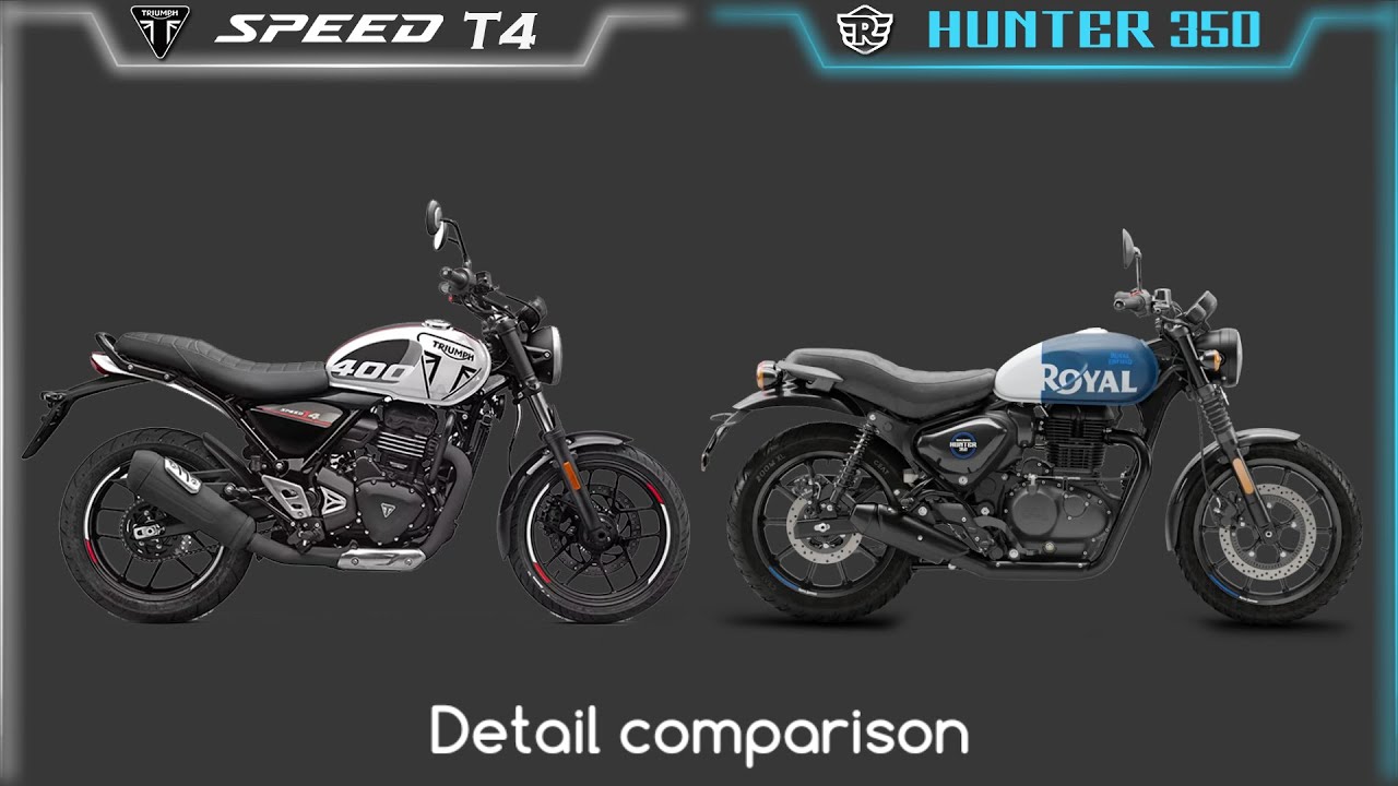 Triumph Speed T4 VS Royal Enfield Hunter 350 | Comparison | Mileage ...