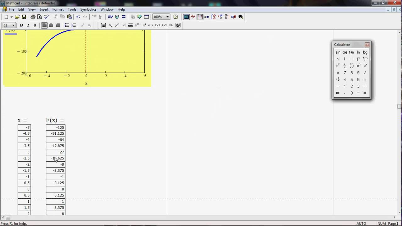 Mathcad. Derivada e integral de una cúbica - YouTube
