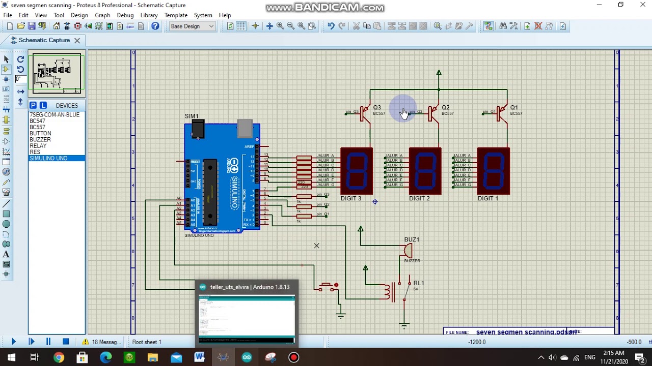 simulasi pemanggilan antrian pada proteus - YouTube