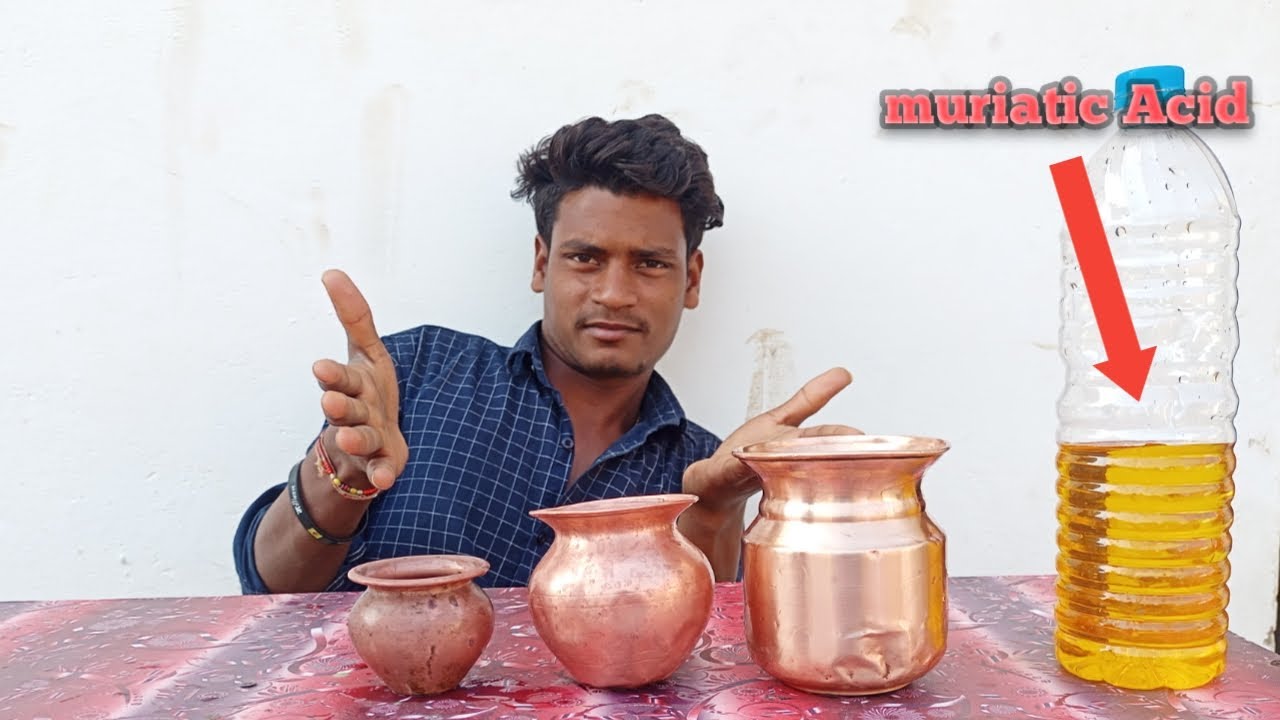 तांबे के बर्तन को साफ कैस करें copper cleaning copper using muriatic ...