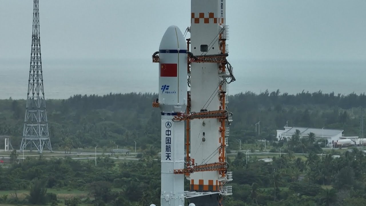 Long March-7 Y6 ready to launch Tianzhou-5 - YouTube