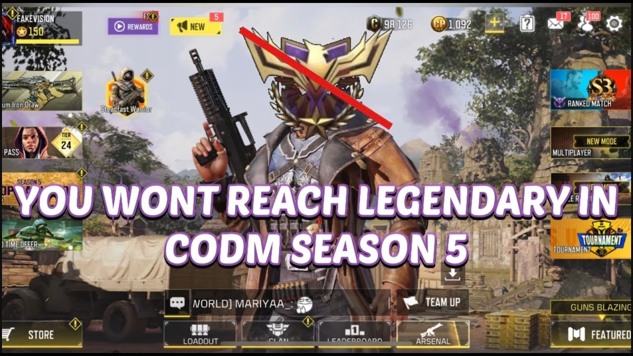 YOU WONT BE ABLE TO REACH LEGENDARY IN SEASON 5 😭🥲 - YouTube
