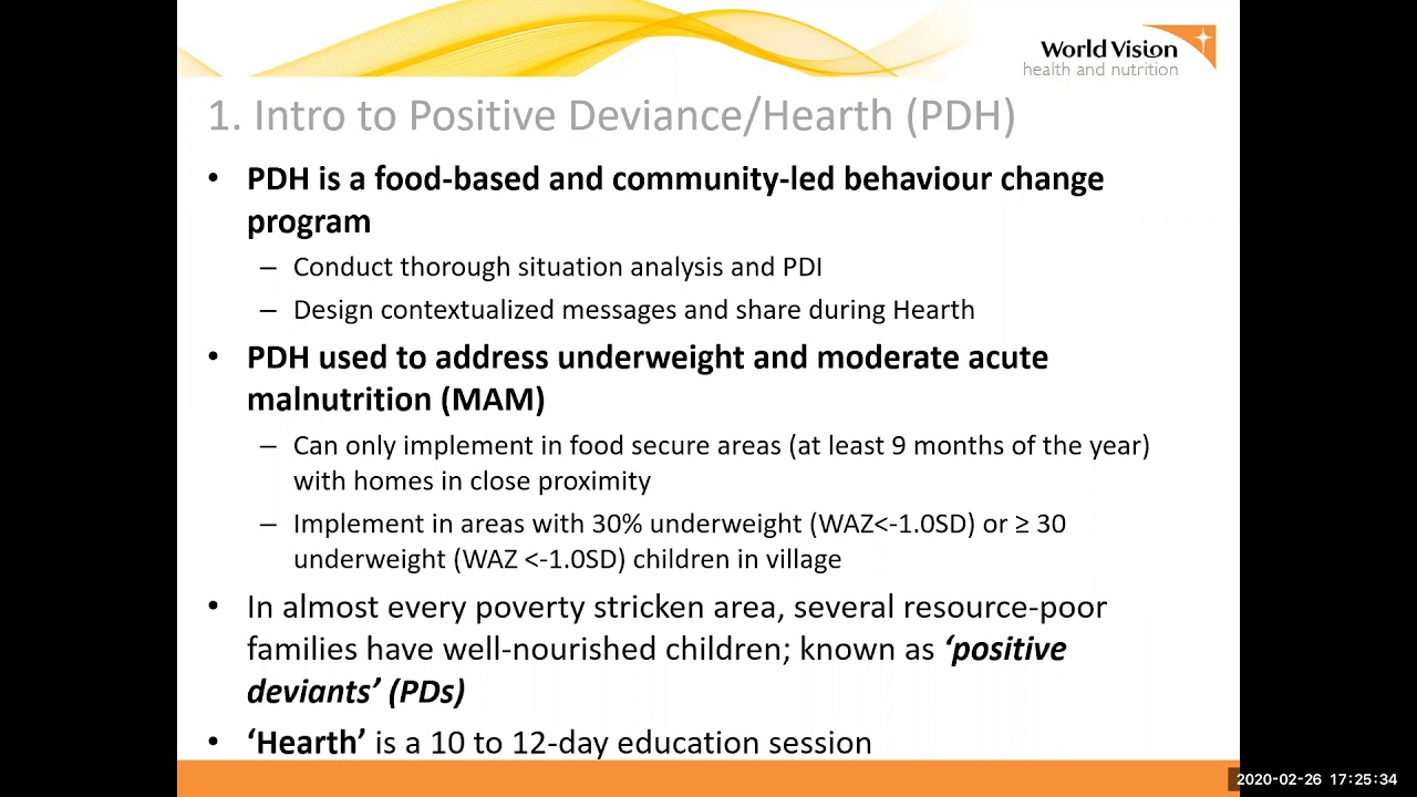 Introduction to World Vision's PD/Hearth Program - YouTube