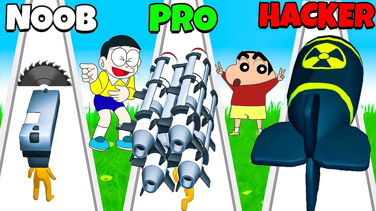 Shinchan vs Nobita Gun Race Challenge 😎😍 ||🤣Funny Game - YouTube