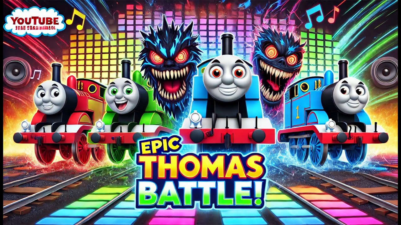 Epic Battle in Tiles Hop: Cursed Thomas vs Cartoon Thomas vs Train ...