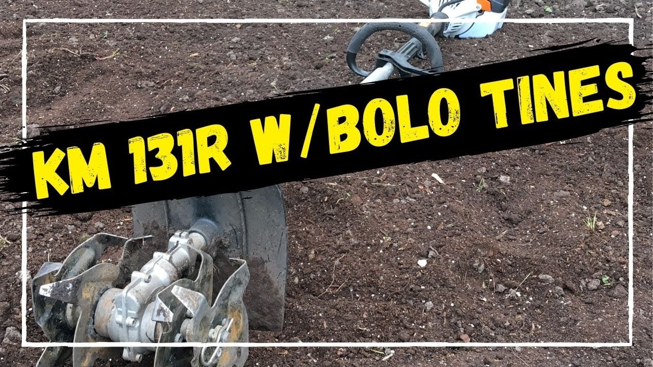 Stihl KM 131R Tilling With Bolo Tines - YouTube