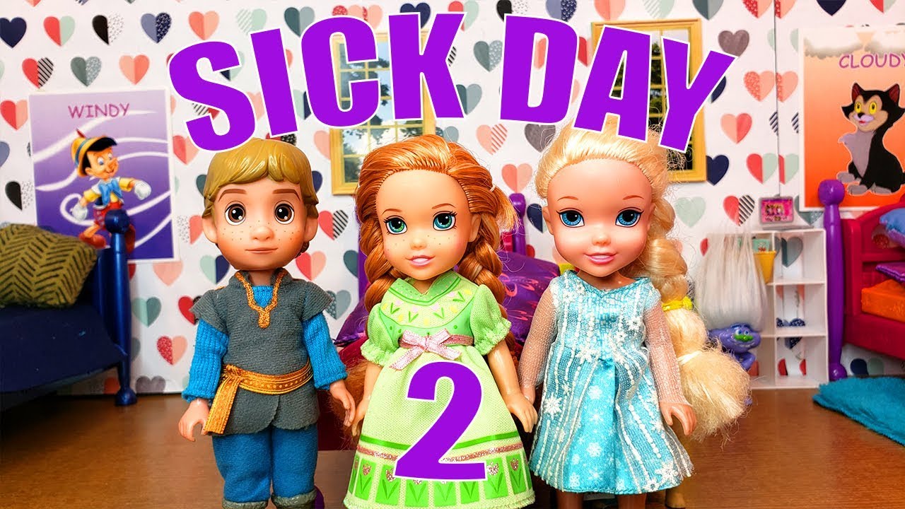 SICK DAY ANNA! Elsa and Kristoff Toddlers help AnnaToddler feel better ...